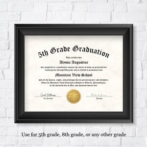 8th Grade Graduation Diploma, 5th Grade Graduation or Promotion ...