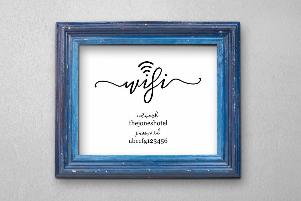 Wifi Password Printable Template Wifi Password Sign Print PDF 