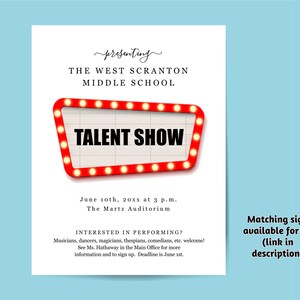 Talent Show Program Template, Printable Pamphlet, Editable Word Doc ...