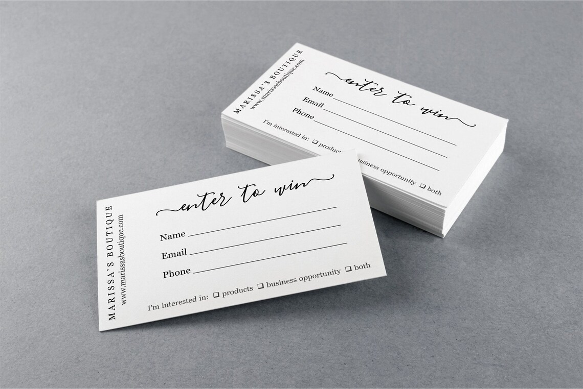 Printable Business Raffle Ticket Template, Simple Business Card Size ...