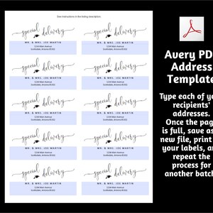 Graduation Address Template for Envelope Labels - Avery 2 X 4" & 1 X 2 ...