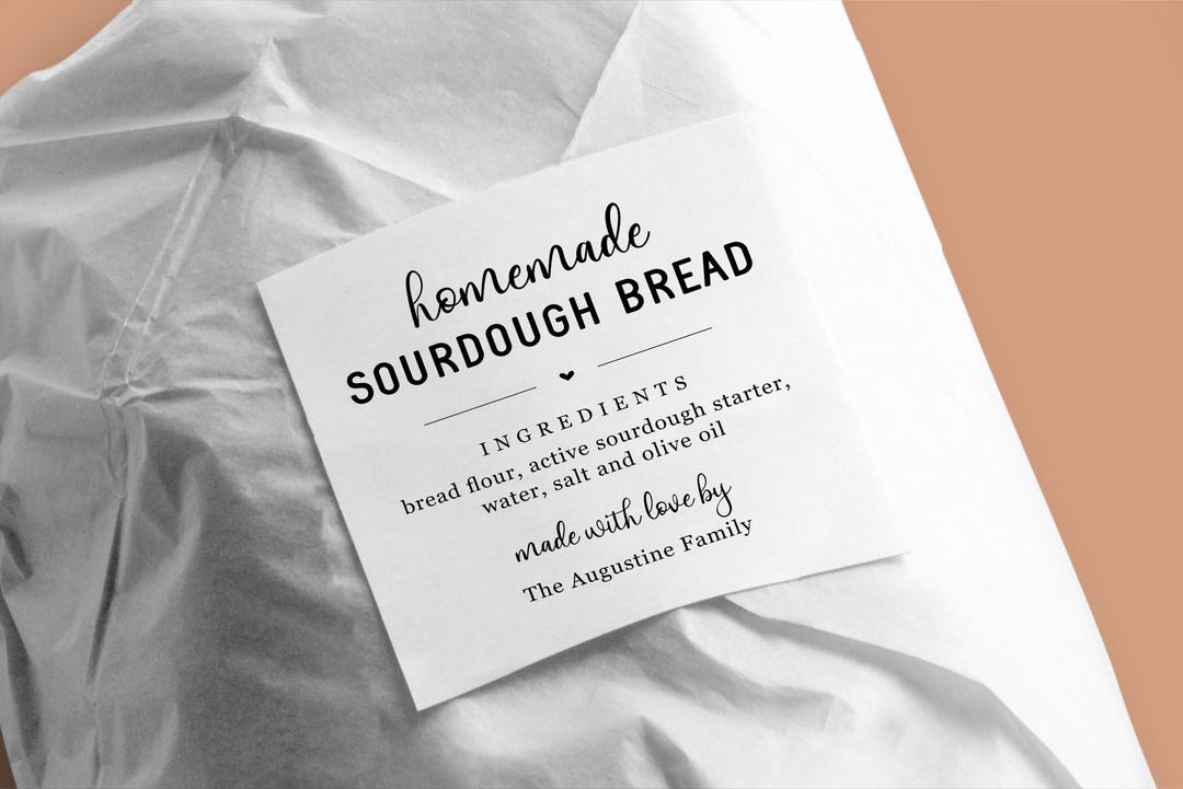 Homemade Bread Label Template - Printable Sourdough Whole Wheat Rye ...