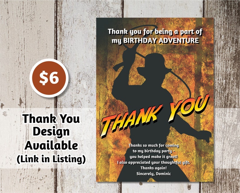 Indiana Jones Themed Birthday Party Invitation Template - Printable ...