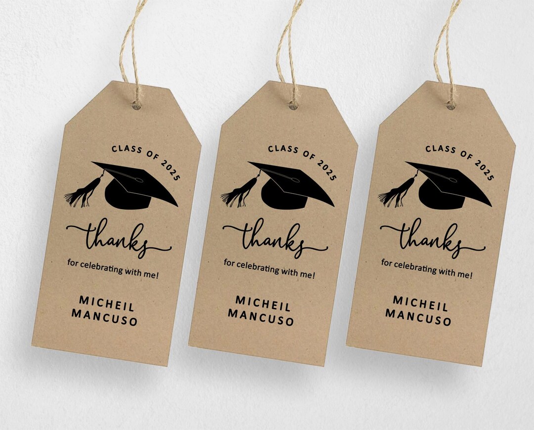 Printable Graduation Favor Tag Template, Custom Personalized Girl Guy ...