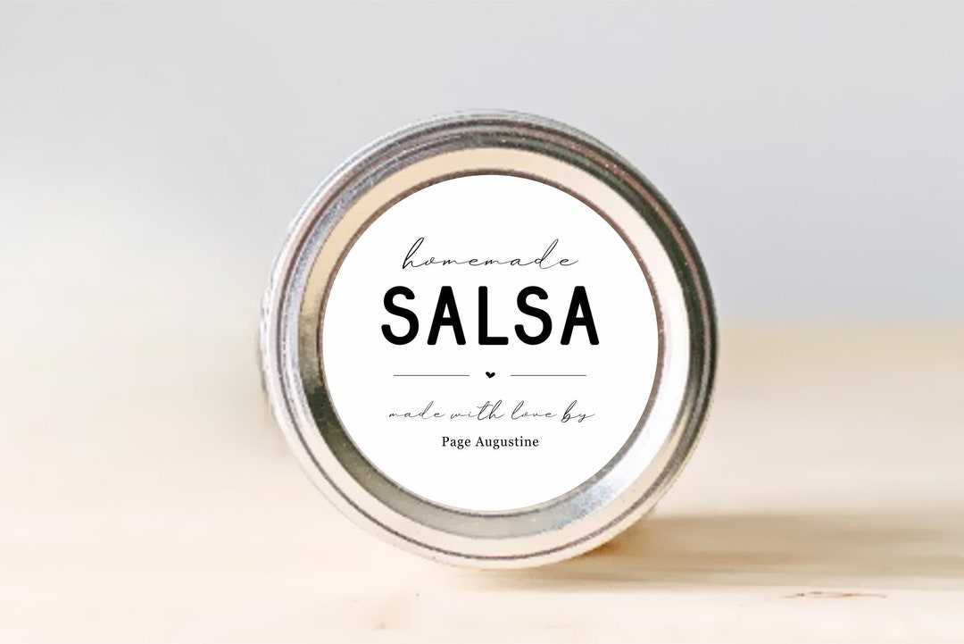 Salsa Label Template Printable Mason Jar Homemade Salsa - Etsy