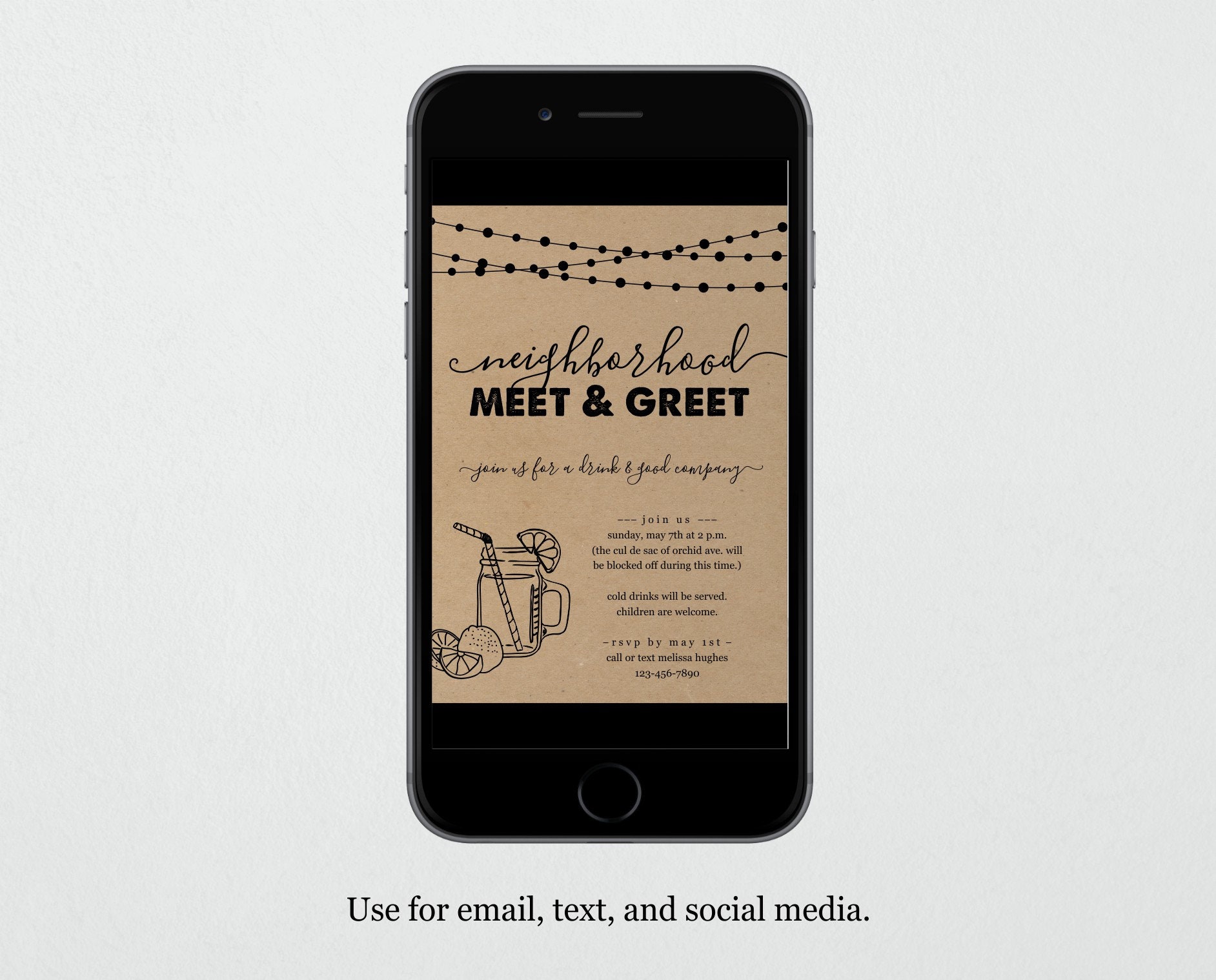 Neighborhood Meet & Greet Invitation Template, Printable Meet the ...