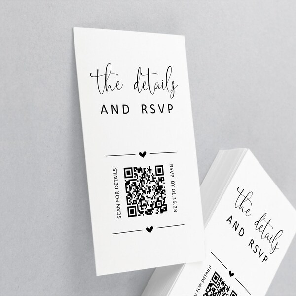 Details and Qr Code Rsvp Template - Etsy