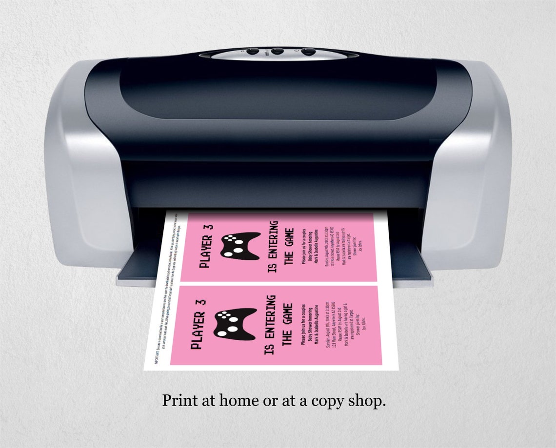 Video Game Invitation - Baby Shower - Instant Digital File Download ...