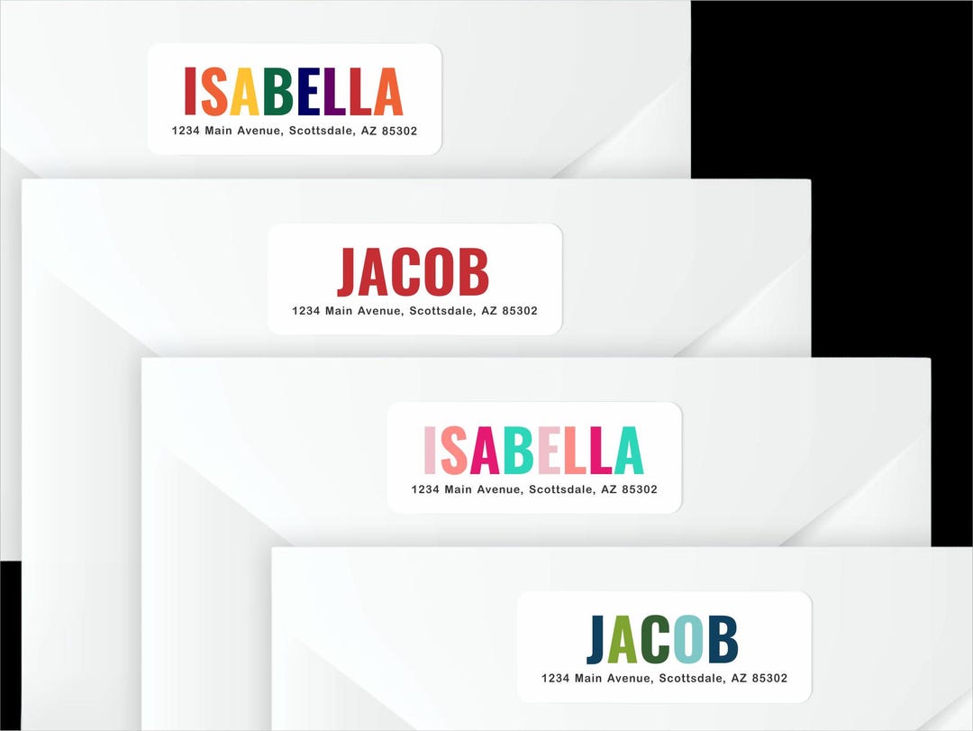 Kids Return Address Label Template, Printable Simple Cute 1 X 2 5/8 ...