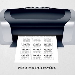 BBQ Rub Label Template, Printable Homemade Barbeque Seasoning Blend Jar ...