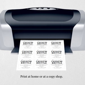 Homemade Cashew Brittle Label Template - Printable Gift Sticker ...