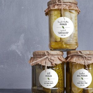 Pickle Label Template, Printable Homemade Dill Pickle Favor Sticker or ...