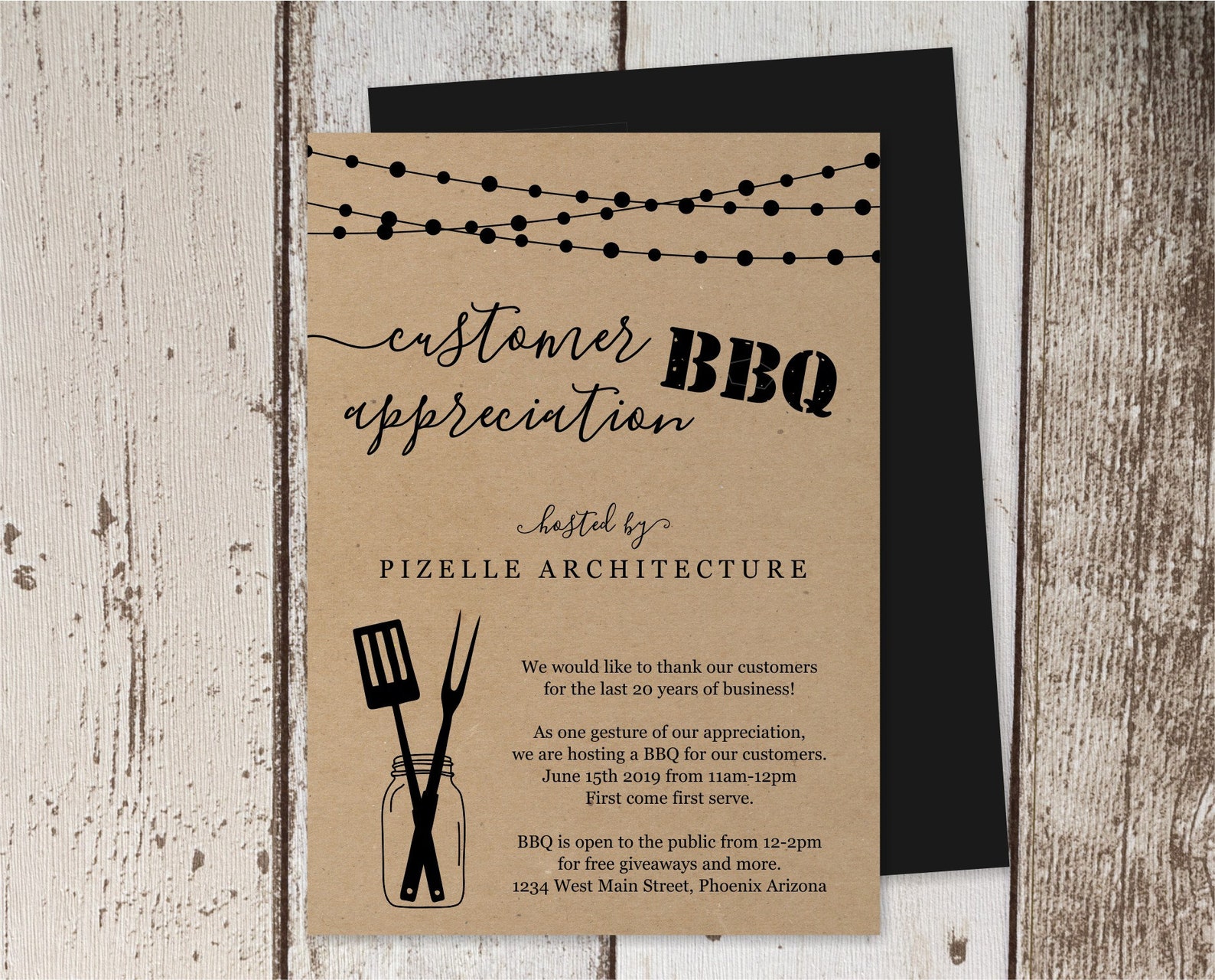 Customer Appreciation BBQ Invitation Template, Printable Company ...
