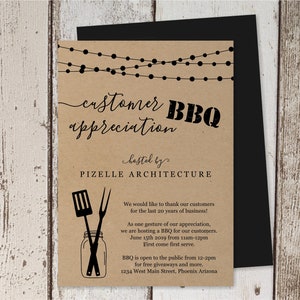 Customer Appreciation BBQ Invitation Template, Printable Company ...