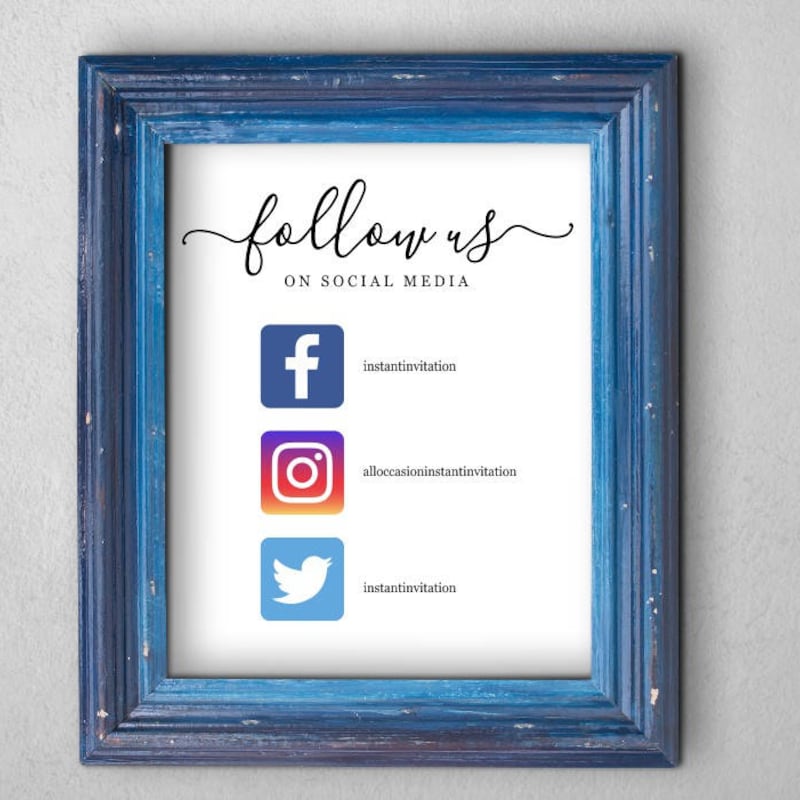 Social Media Sign - Etsy
