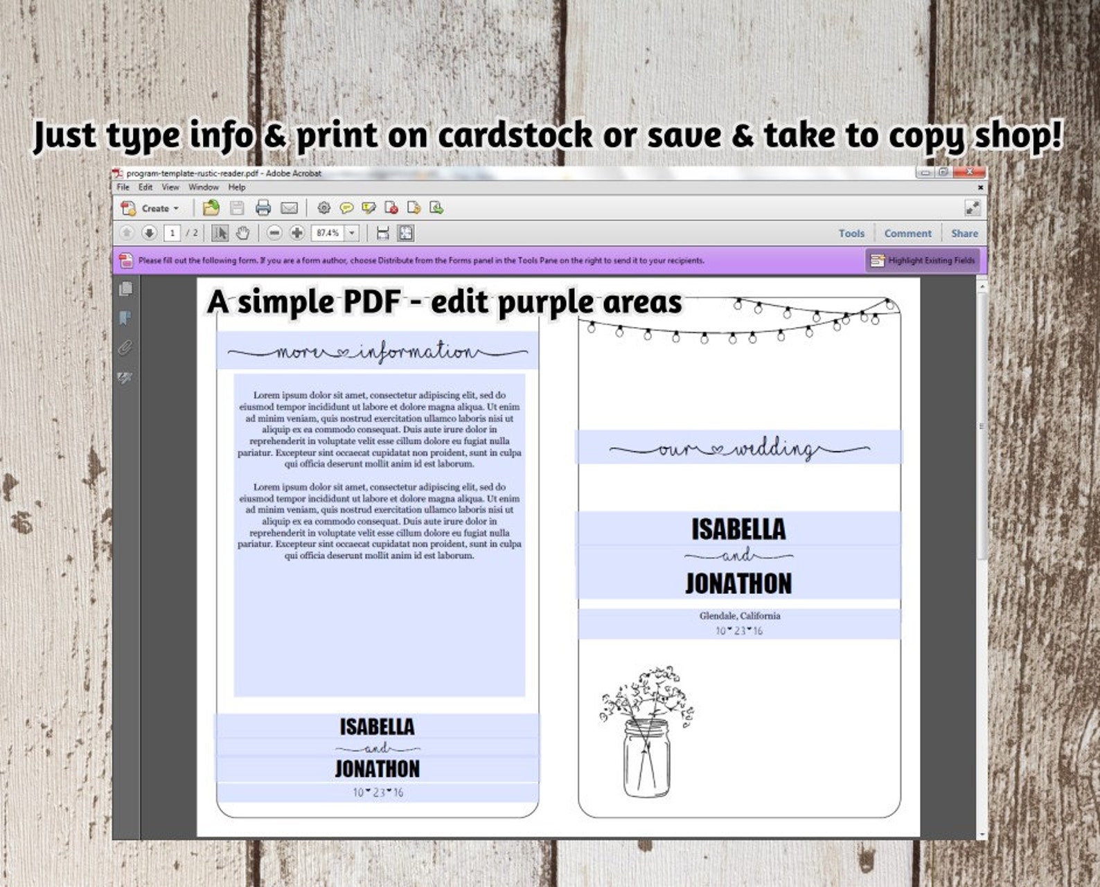 Printable Wedding Ceremony Book Template Unlimited Pages - Etsy