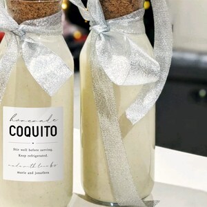 Homemade Coquito Label Template, Printable Puerto Rican Eggnog Gift ...
