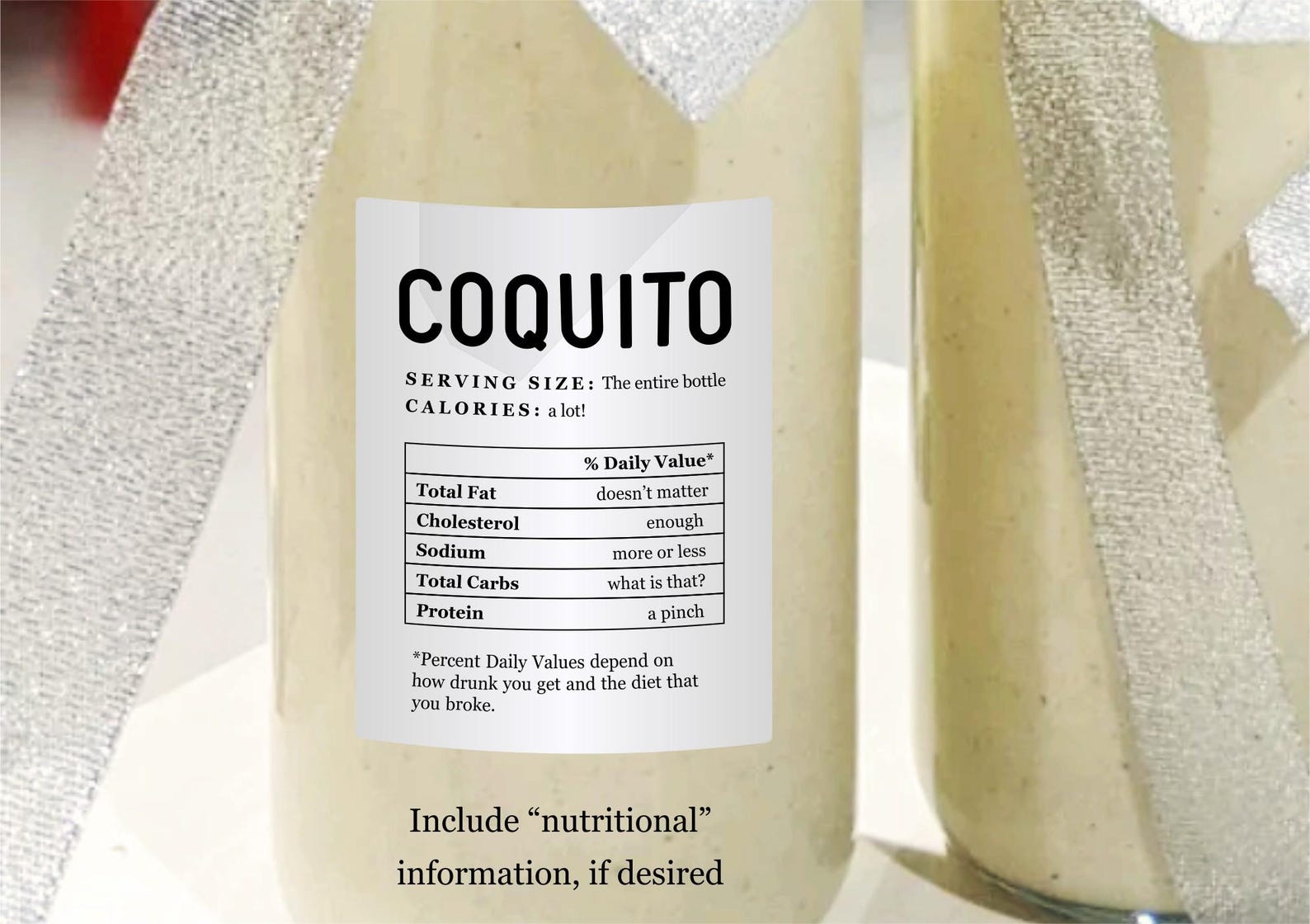 Homemade Coquito Label - Set of 15 Personalized Puerto Rican Eggnog ...