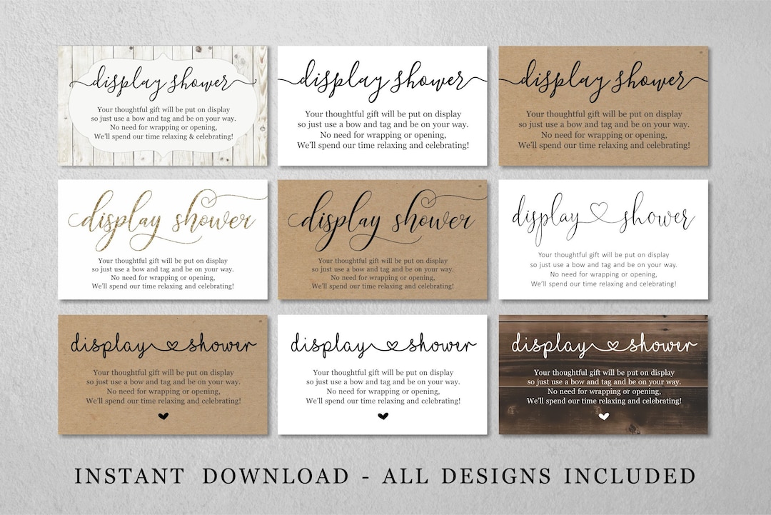 Display Shower Card Printable Template, Bridal / Baby Invitation Insert ...