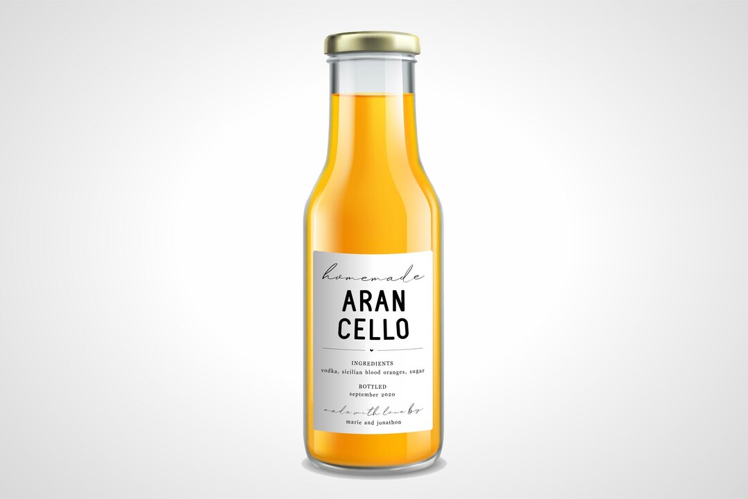 Homemade Arancello Bottle Label Template Printable Arancello Gift ...