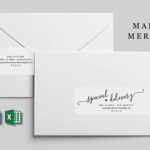 Mail Merge Address Template for Wraparound Labels Script | Etsy