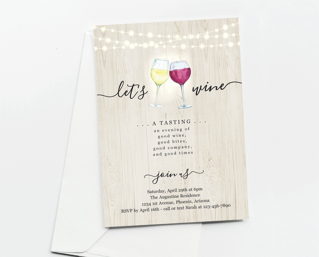 Wine Tasting Invitation Template, Printable Invite & Evite, Rustic ...
