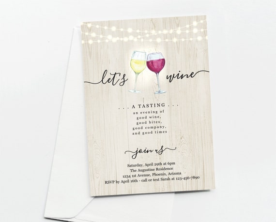 Wine Tasting Invitation Template Printable Invite & Evite - Etsy