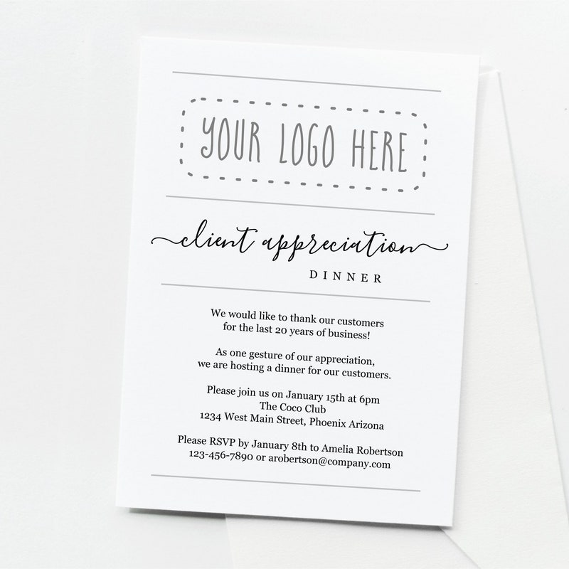 Customer Appreciation Dinner Invitation Template - Etsy