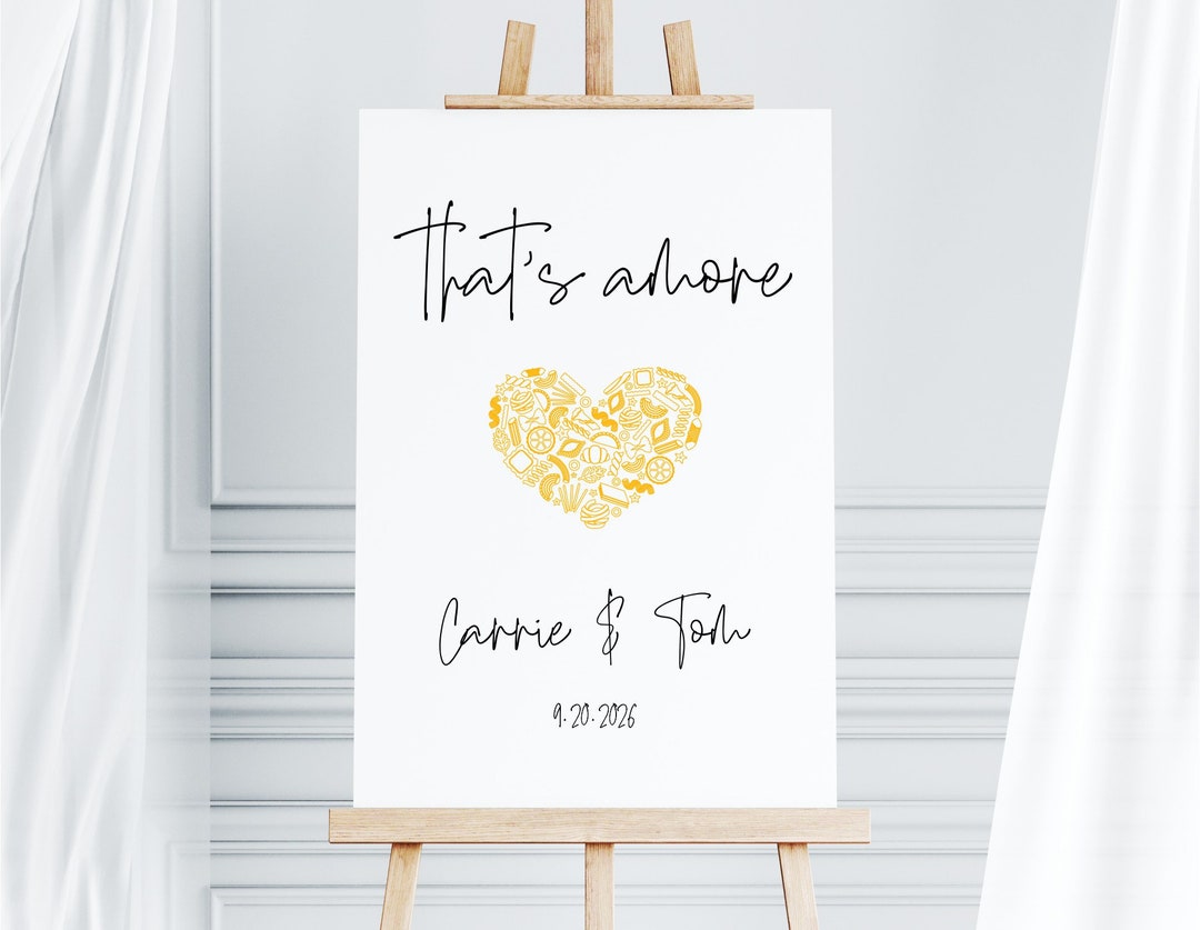 That's Amore Welcome Sign Template, Engagement Party Wedding Rehearsal ...