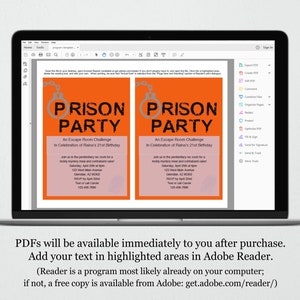 Prison Invitation- Birthday Party, Escape Room, Baby Shower, Get Out of ...