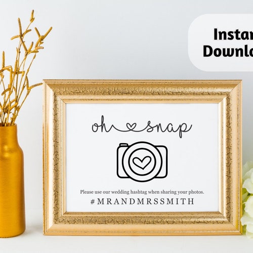 Hashtag Sign Printable Template Instragram Hash Tag Rustic - Etsy