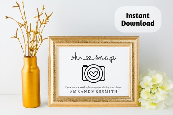 Hashtag Sign Printable Template Instragram Hash Tag Rustic - Etsy