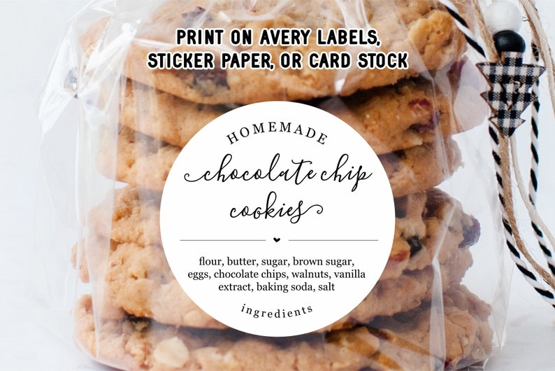 Homemade Food Label Template - Sticker / Tag, Round Printable Seal ...