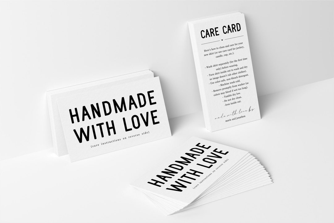 Printable Care Card Template, Homemade Candle Shirt Jewelry Tumbler ...