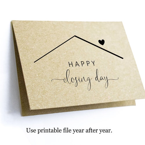 Printable Happy Closing Day Card Template Blank Folded - Etsy