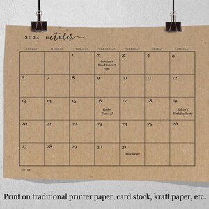 Editable Monthly Calendar Template Printable 2023 and 2024 Desk Month ...