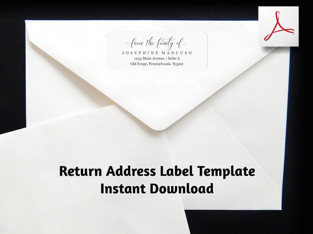 Funeral Return Address Label Template, From the Family of Printable ...
