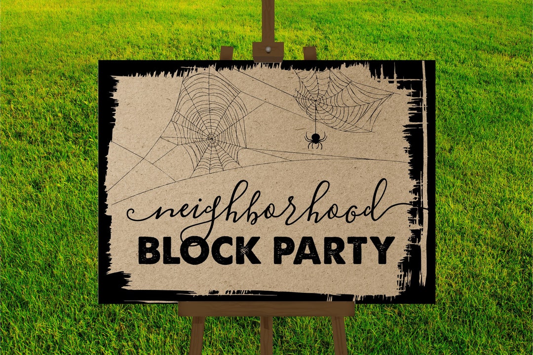 Halloween Neighborhood Block Party Sign, Printable Decoration, Street ...