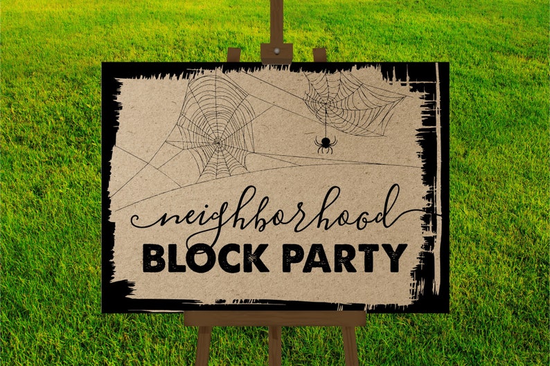 Halloween Neighborhood Block Party Sign, Printable Decoration, Street ...