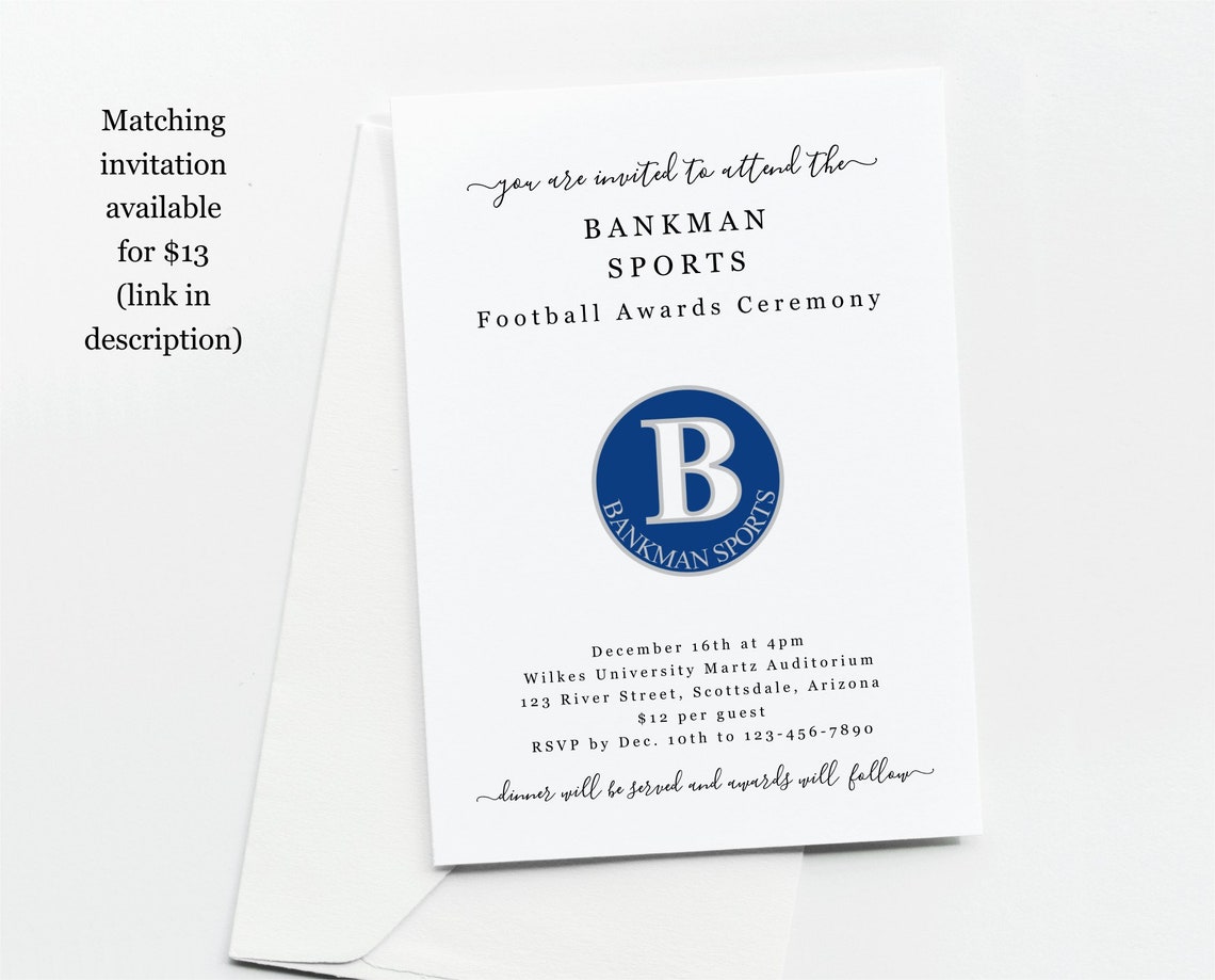 Sports Award Banquet Program Template, Printable Football Softball ...