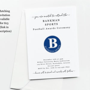 Sports Award Banquet Program Template, Printable Football Softball ...
