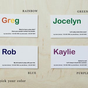 Kids Calling Cards, Play Date Card for Girl or Boy, Simple Cute ...