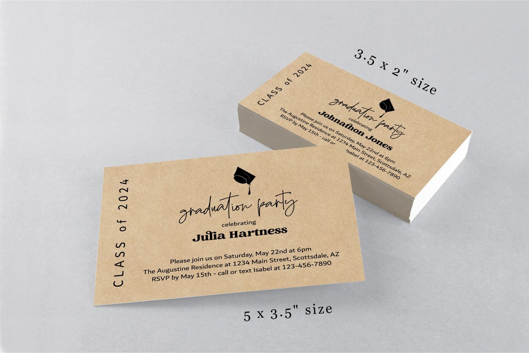 Graduation Party Invitation Insert Template, Printable 2024 Grad Party ...