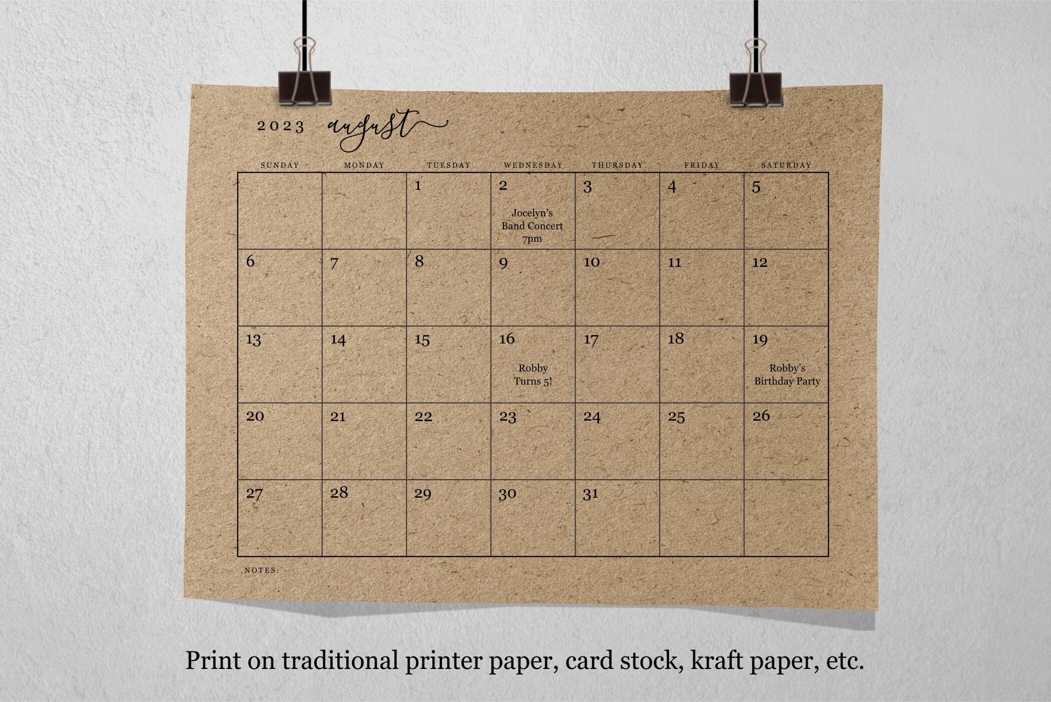 Editable Monthly Calendar Template Printable 2022 and 2023 - Etsy