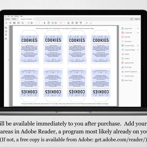 Cookie Mix in a Jar Gift Tag Template - Instructions Directions ...