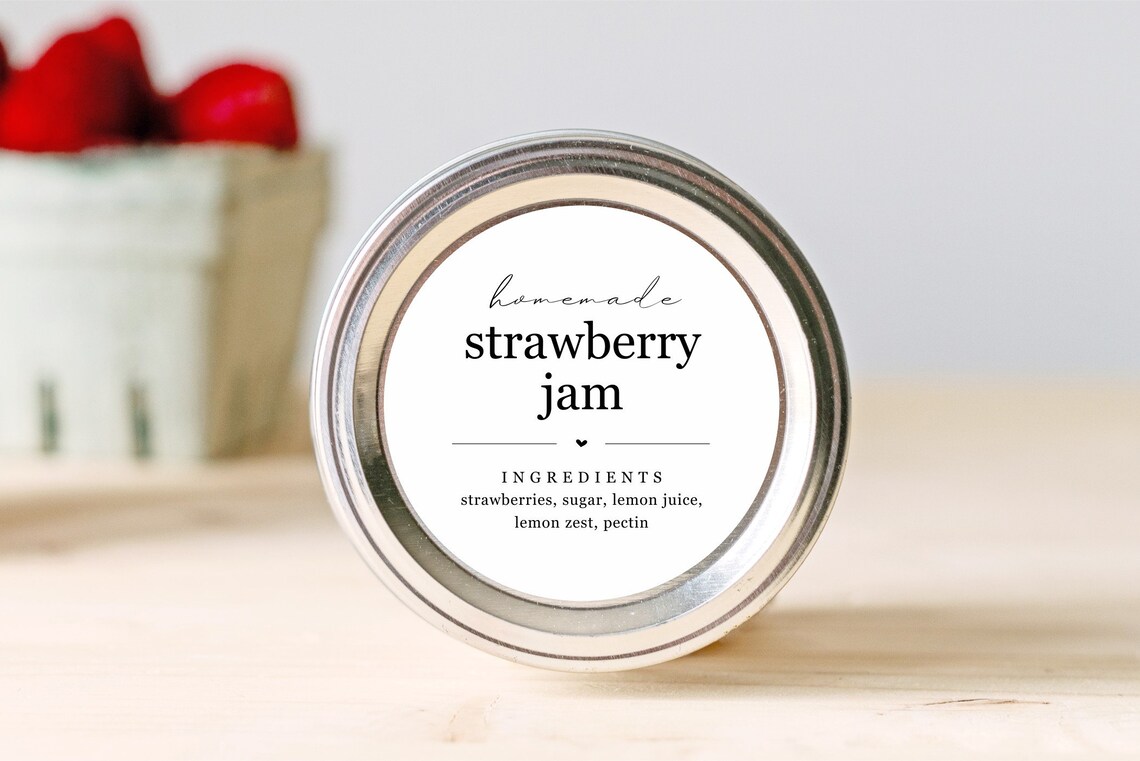 Jam Canning Label Template Printable Mason Jar Homemade Food - Etsy