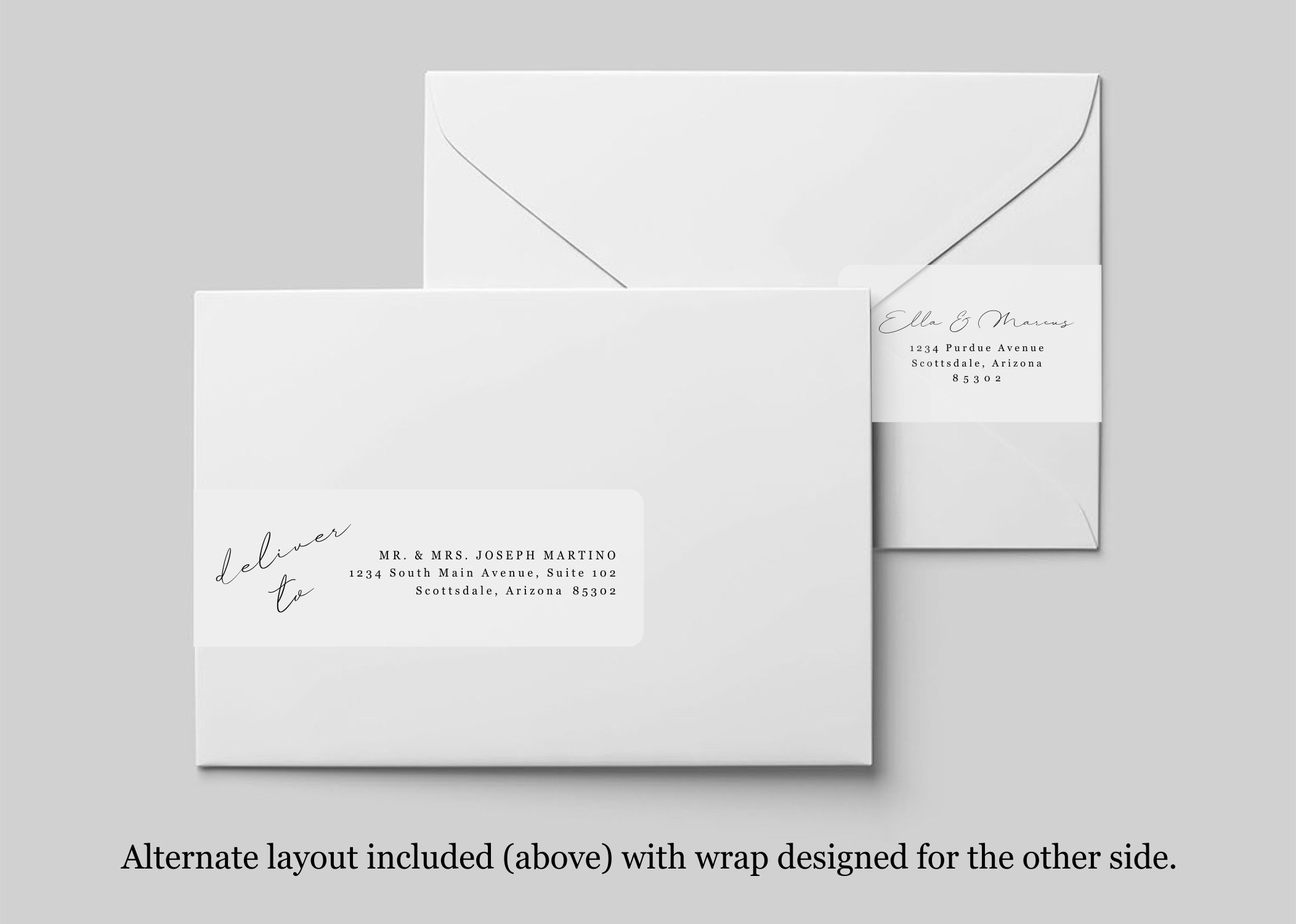Wraparound Labels Address Template for Envelopes, Printable on Avery ...