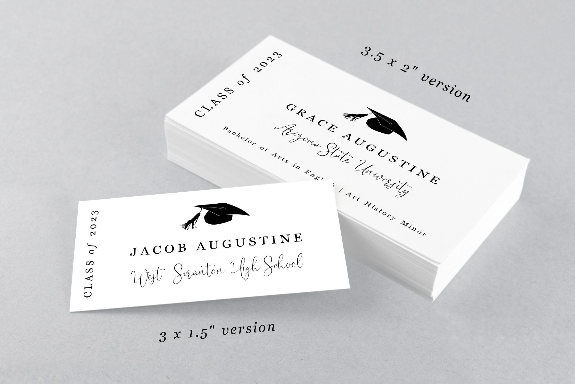 Printable Graduation Name Card Template Formal Announcement Insert 
