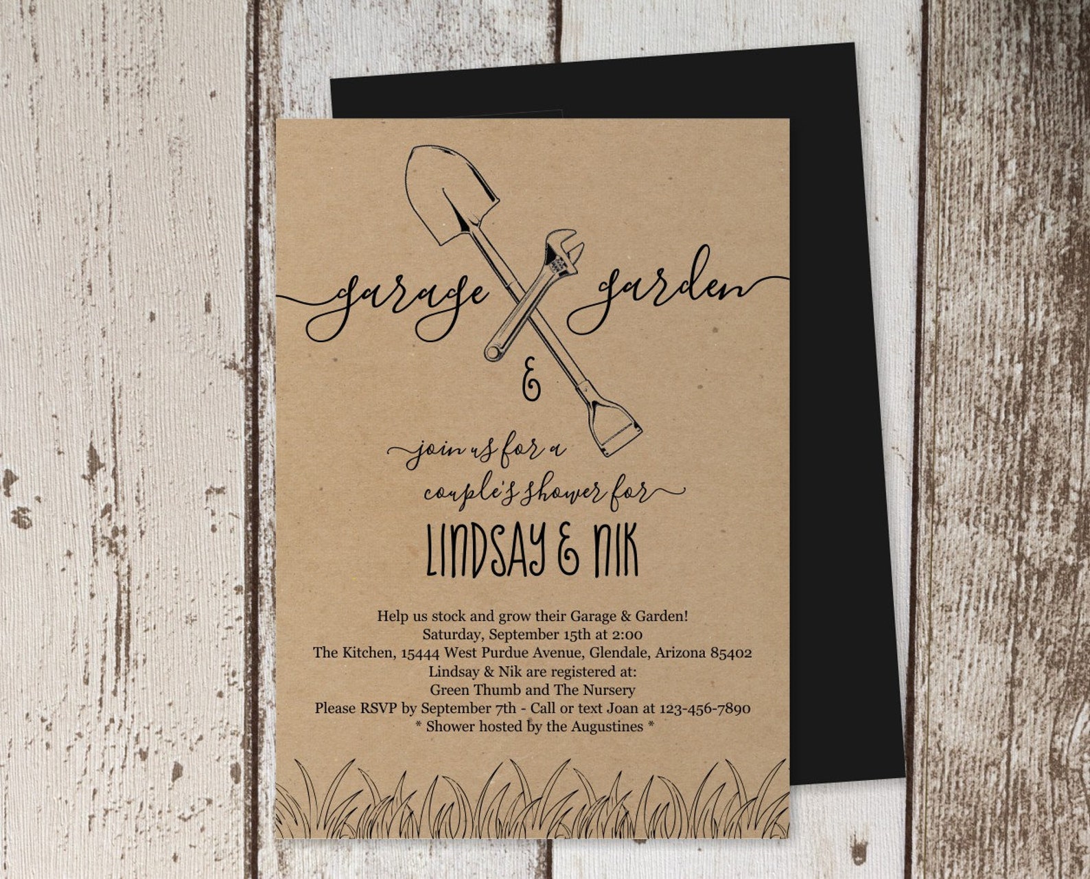 Garage & Garden Bridal / Couple's Shower Invitation Template, Printable ...