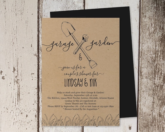 Garage & Garden Bridal / Couple's Shower Invitation - Etsy